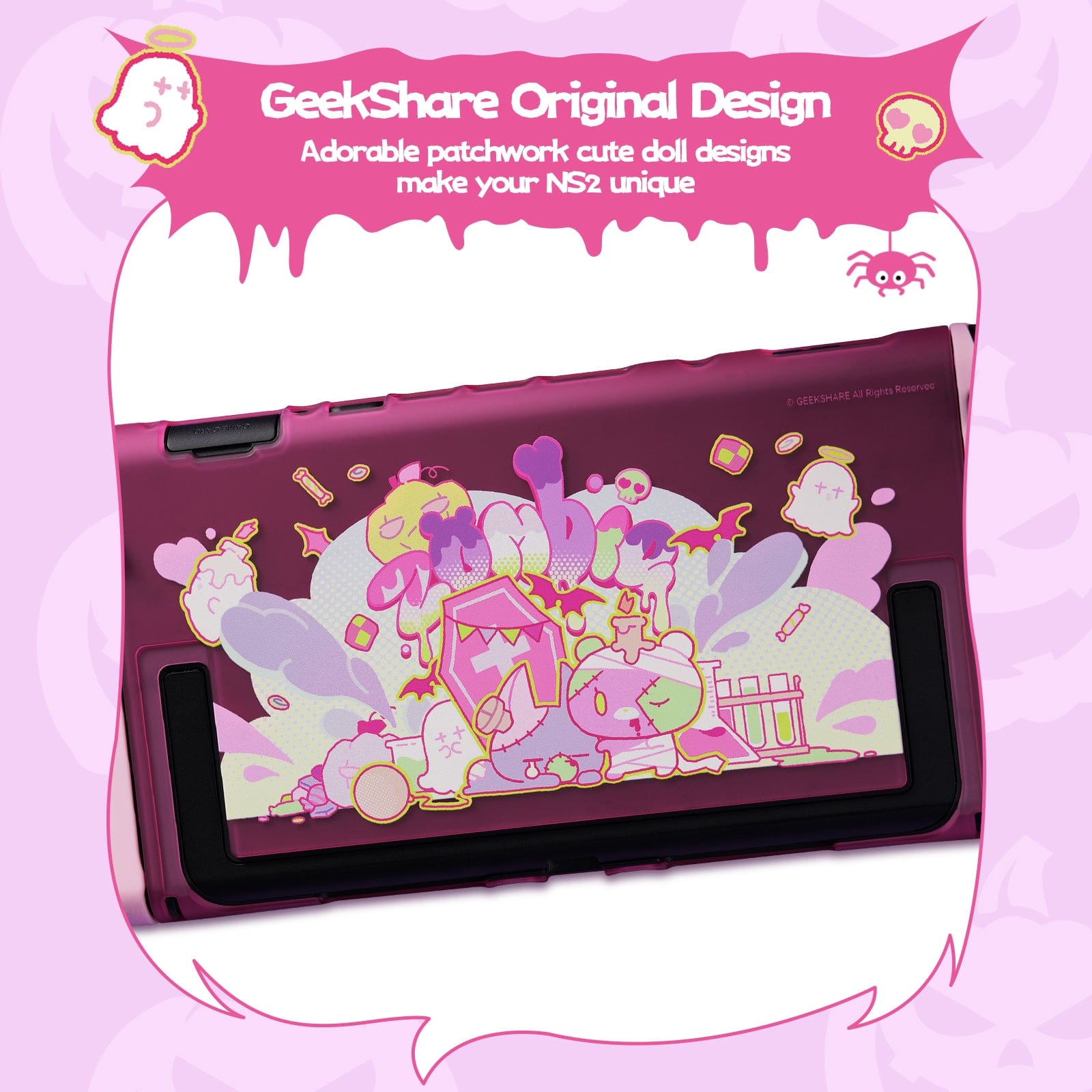 GeekShare Patch Cute Doll Modular Hollow Protective Case for Switch 2