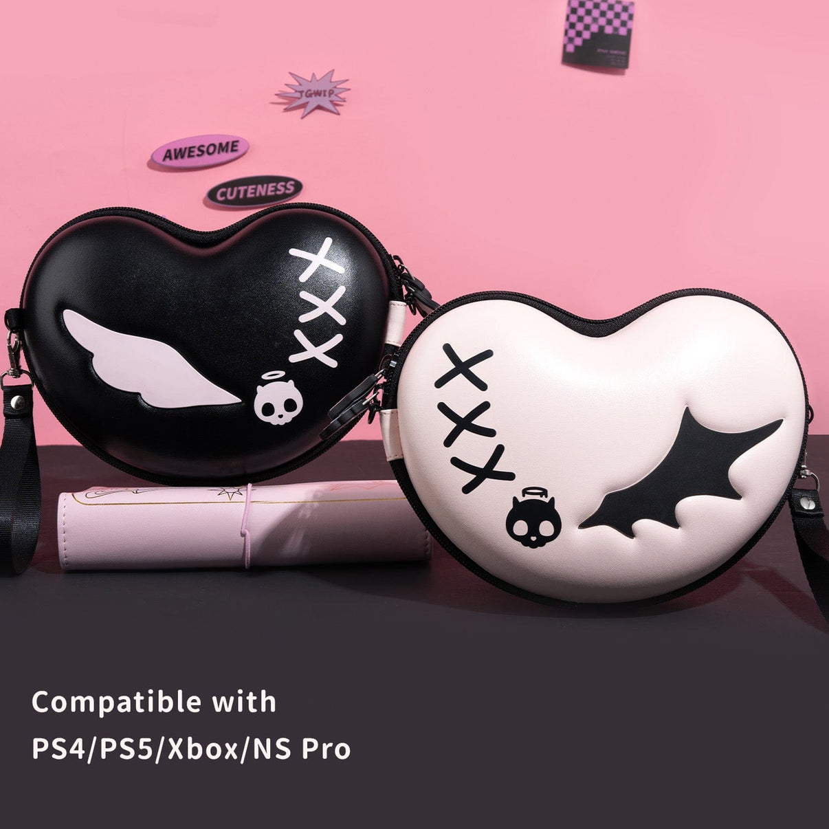 GeekShare Pink Skull Controller Carrying Case